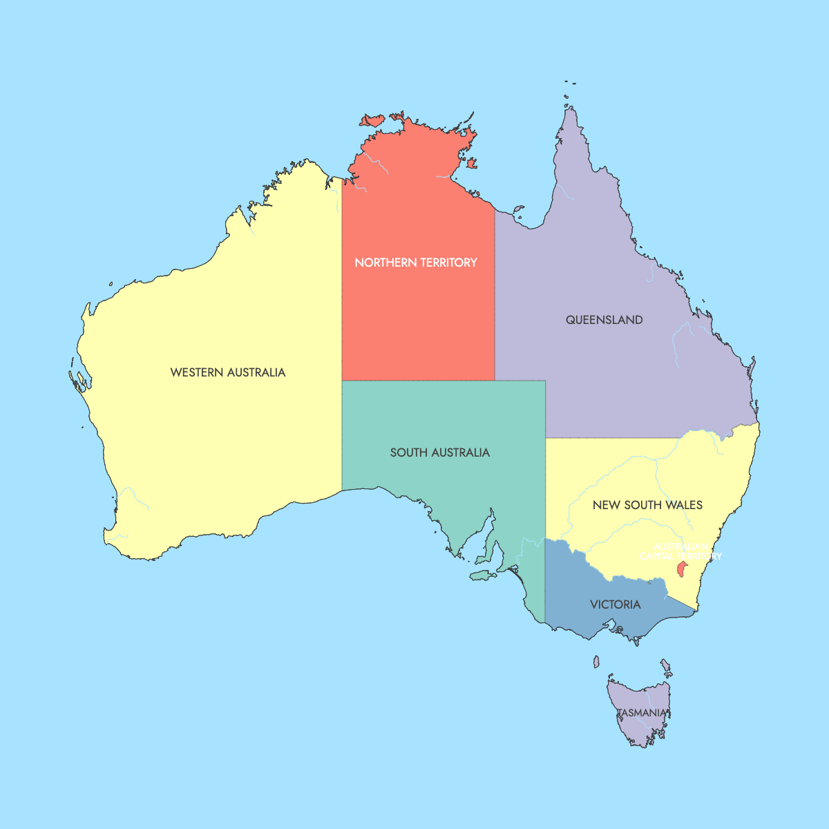 Map of Australia States | Explore, Download & Create Your Own — Ultimaps