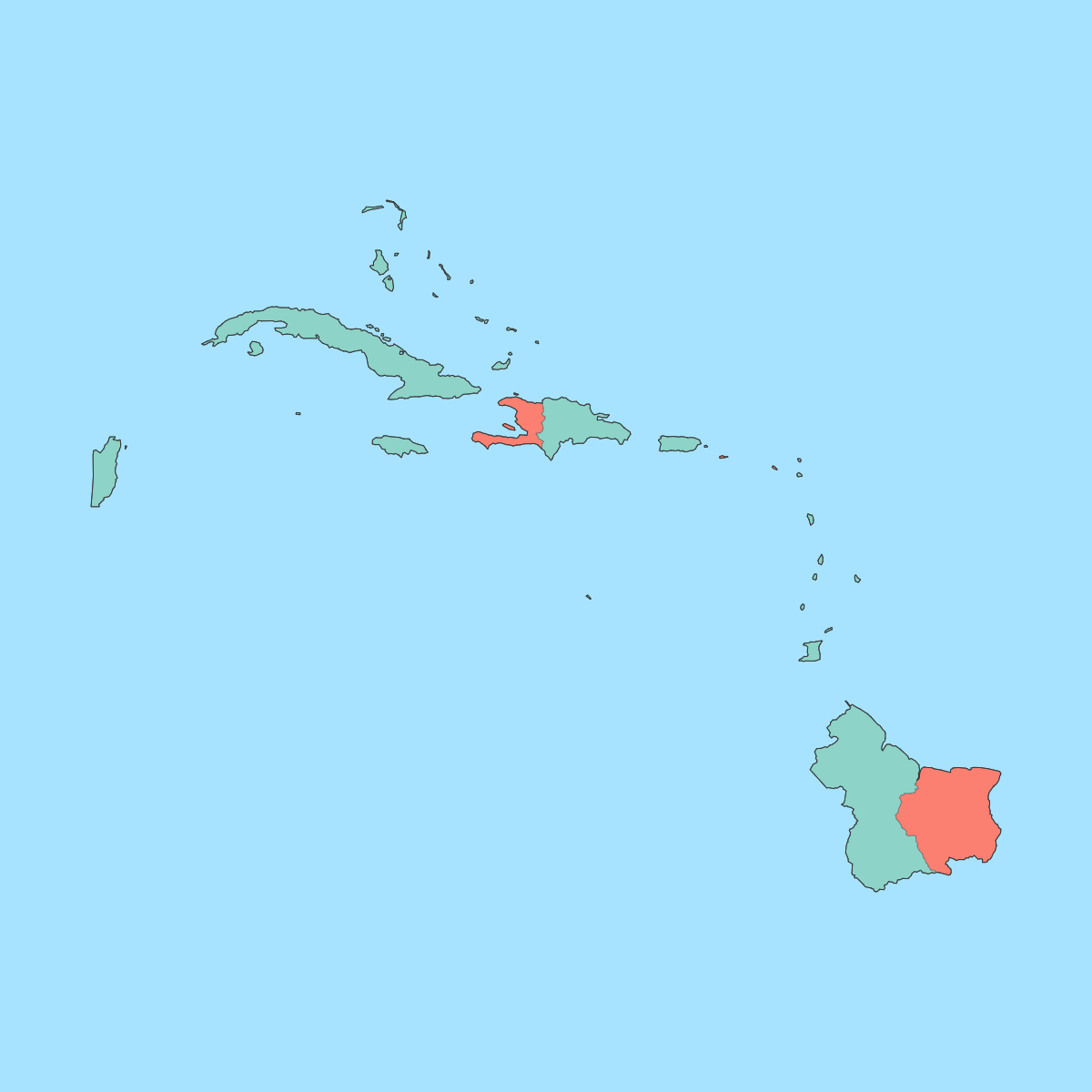 Map of Caribbean Countries — Ultimaps
