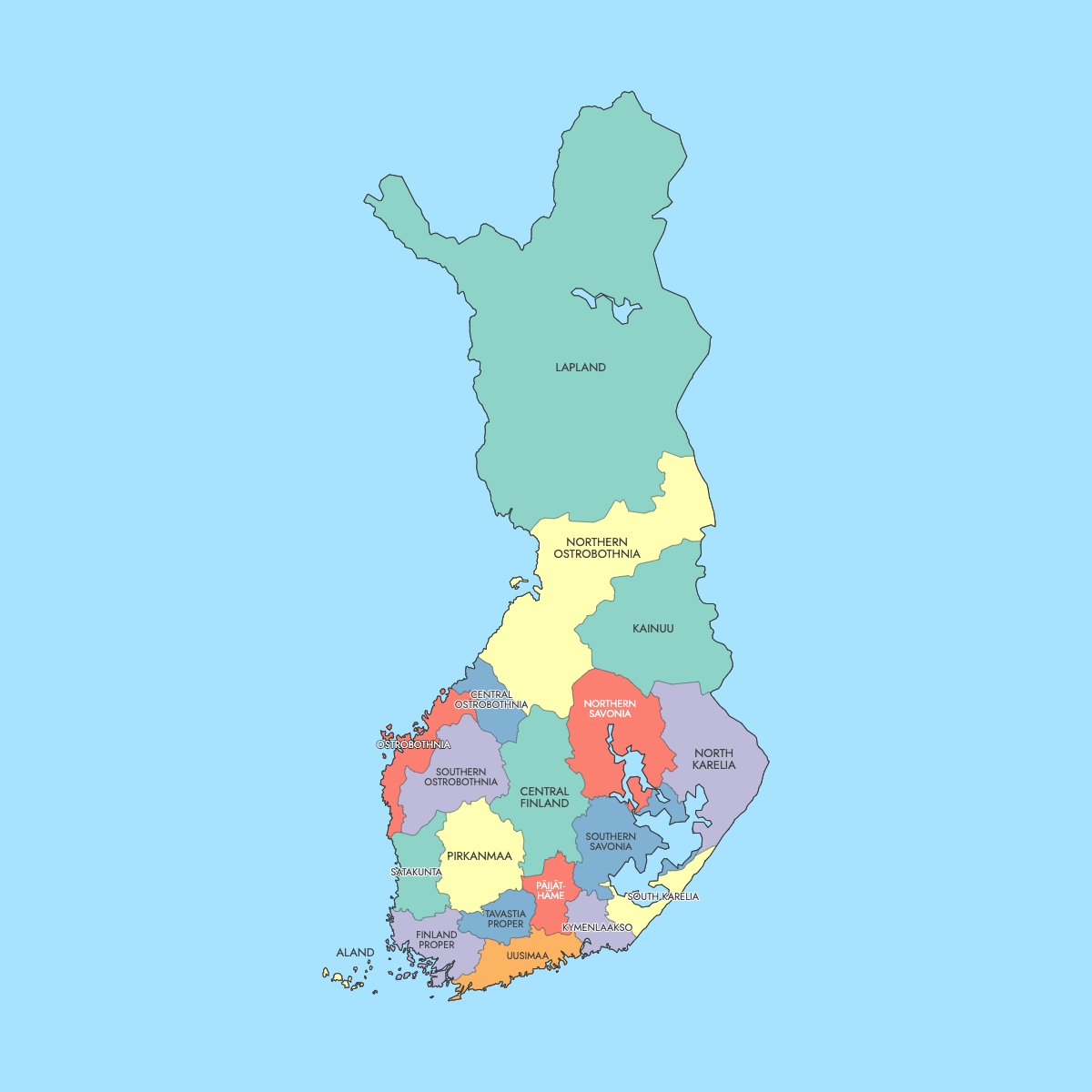 Map of Finland Regions | Explore, Download & Create Your Own — Ultimaps