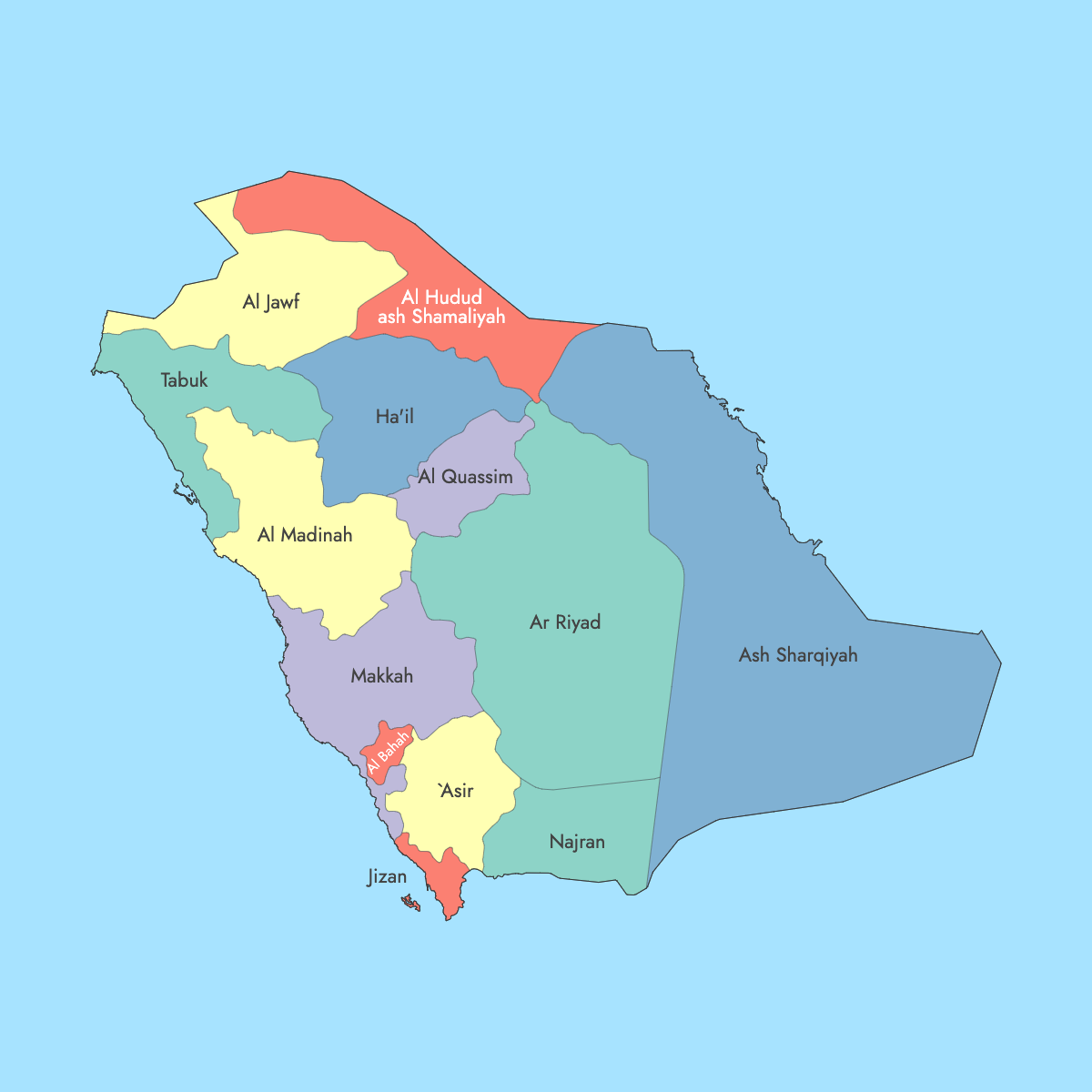 Map of Saudi Arabia Provinces — Ultimaps