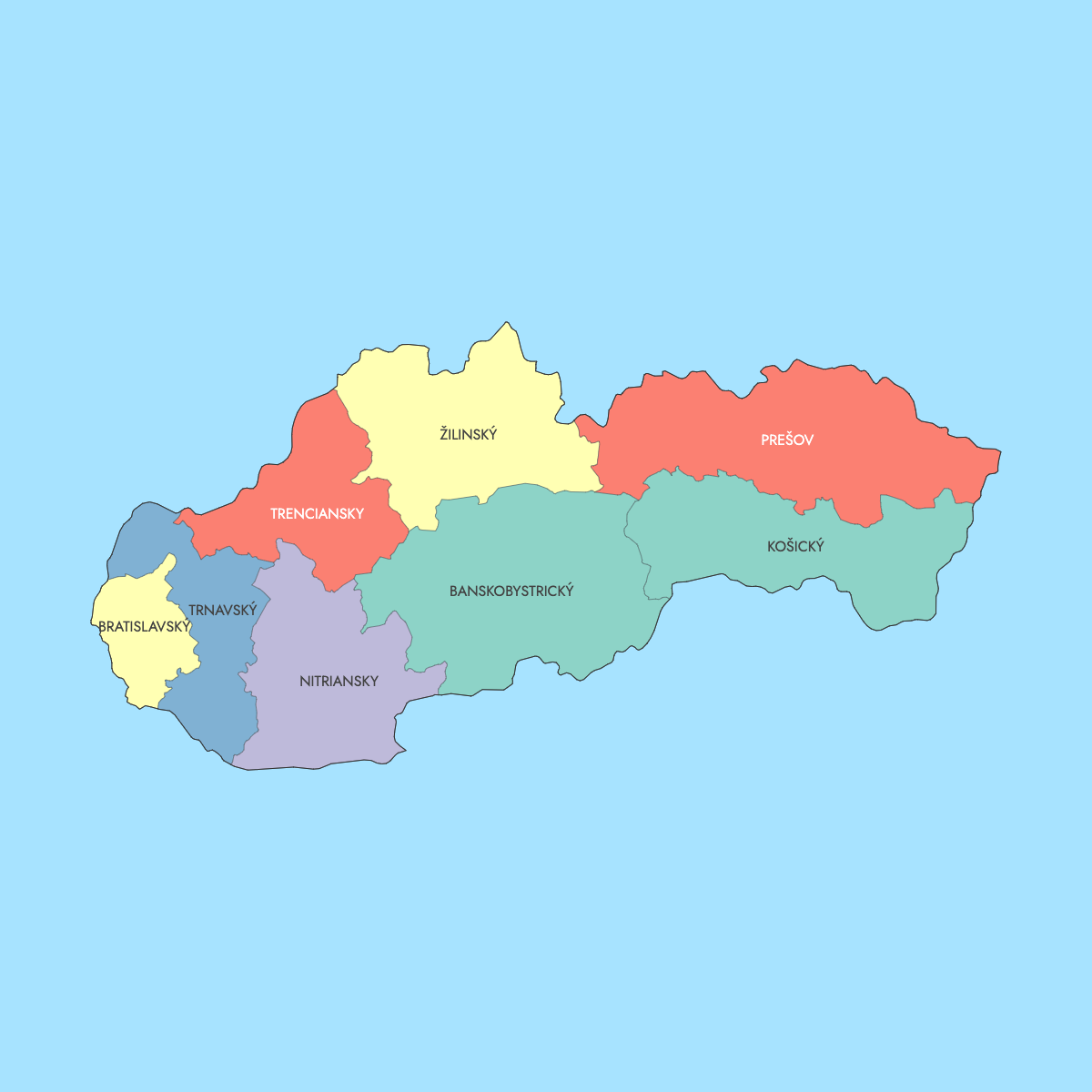 Map of Slovak Regions — Ultimaps