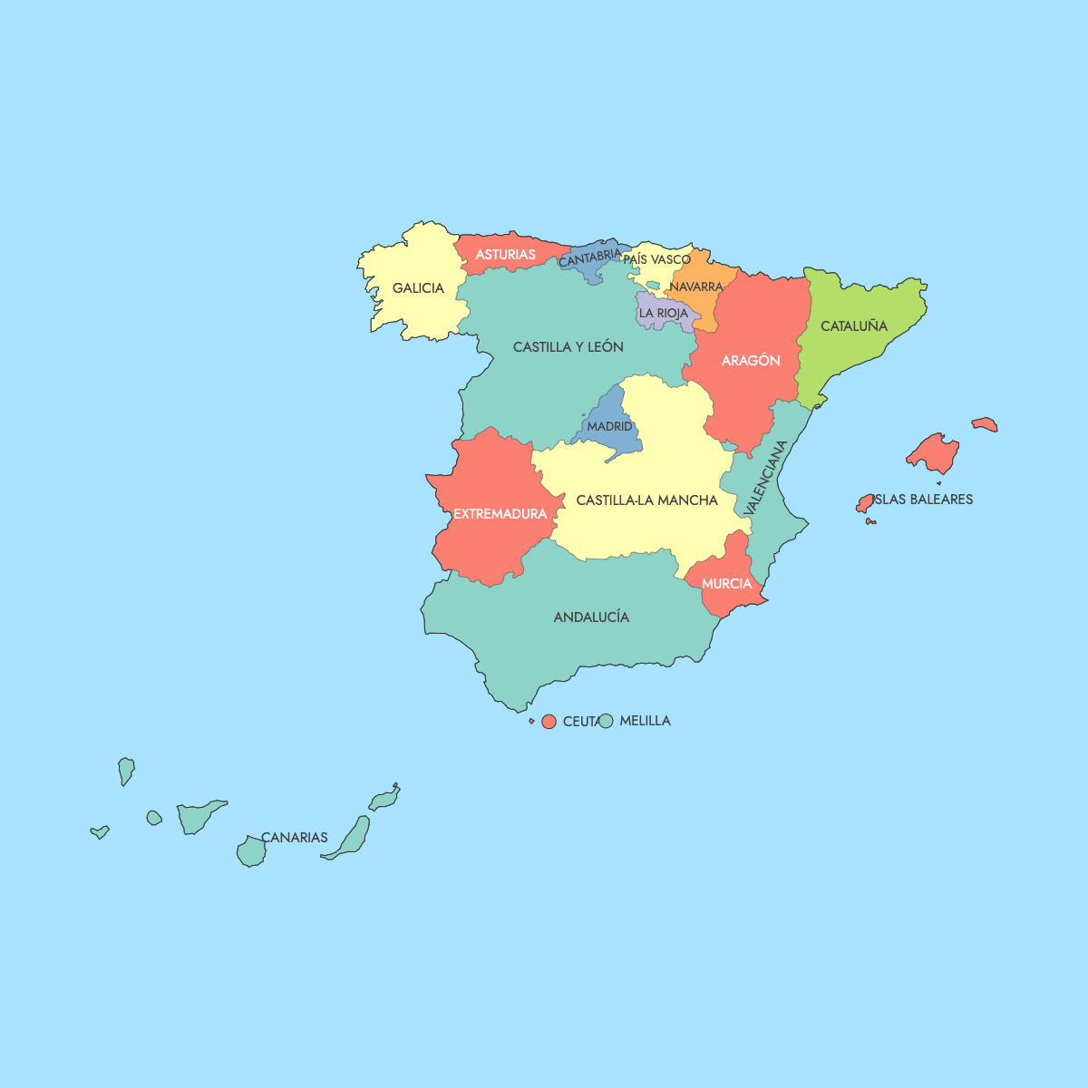 Map of Spain Communities | Explore, Download & Create Your Own — Ultimaps