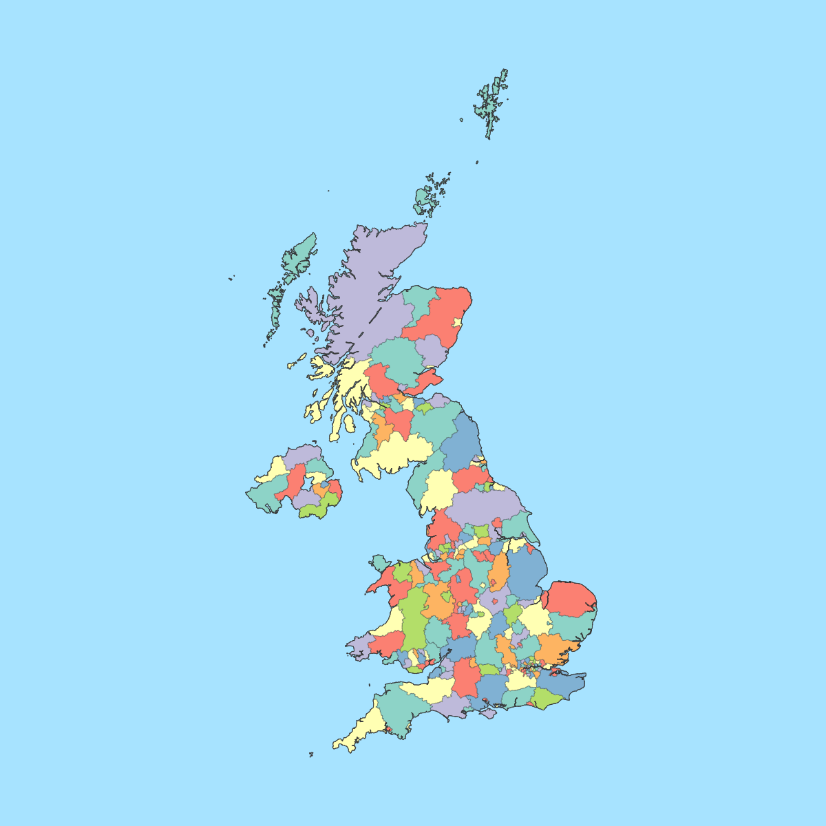 Map of United Kingdom Counties and Unitary Authorities | Explore ...