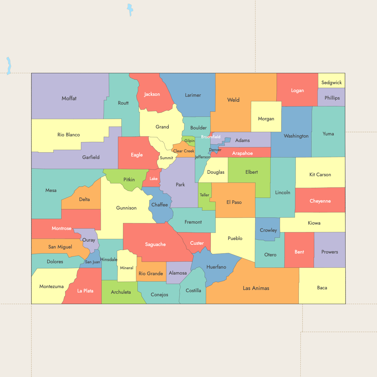 Map of Colorado Counties | Explore, Download & Create Your Own — Ultimaps