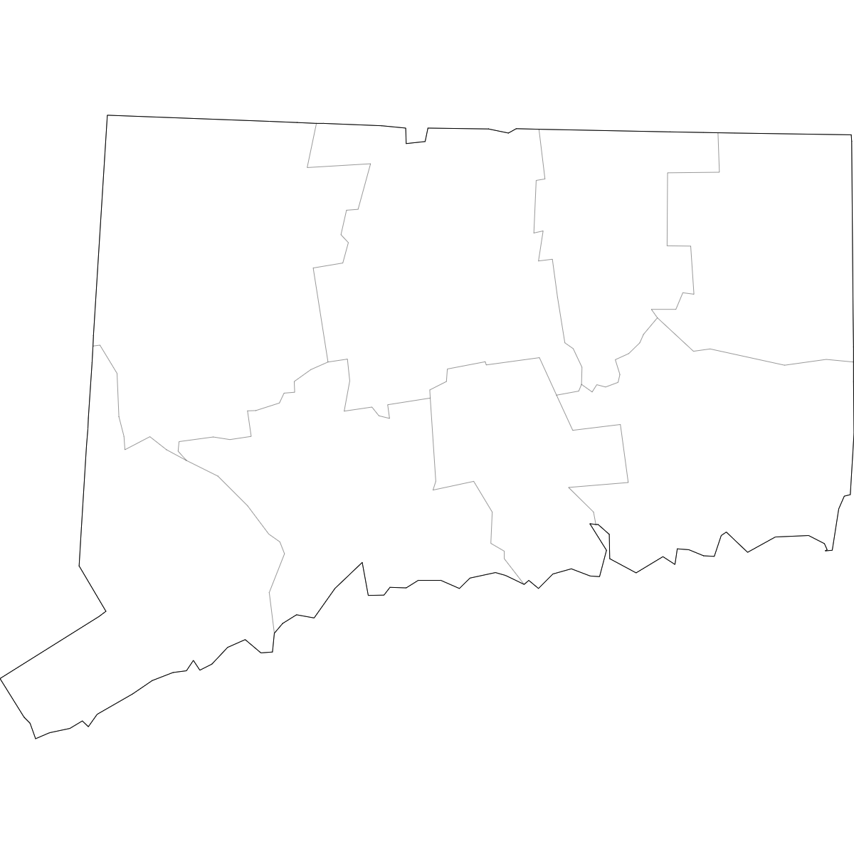 Blank Map of Connecticut Counties | Free Download — Ultimaps