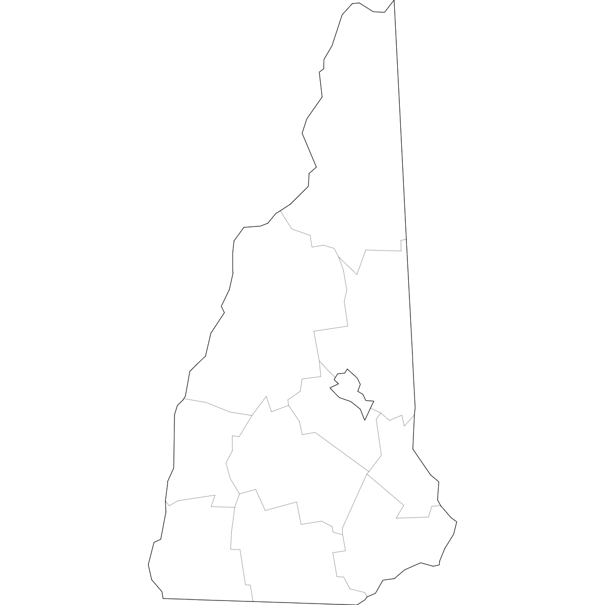 Blank Map of New Hampshire Counties | Free Download — Ultimaps