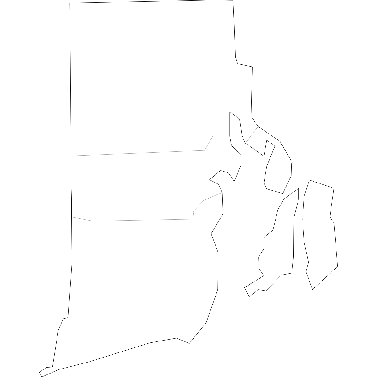 Blank Map of Rhode Island Counties | Free Download — Ultimaps