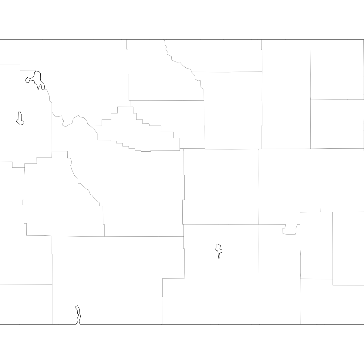 Blank Map of Wyoming Counties | Free Download — Ultimaps