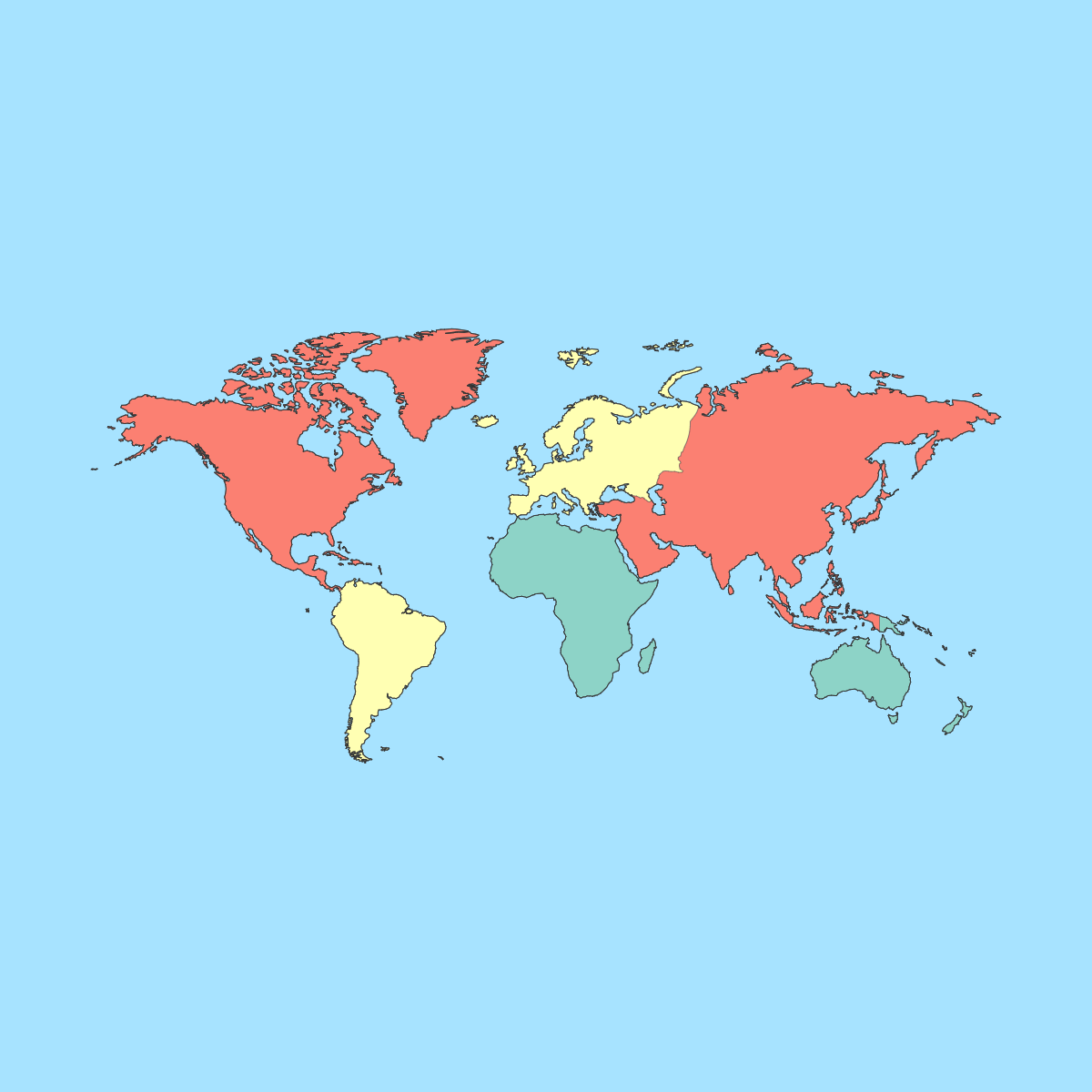 Map of the World Continents — Ultimaps